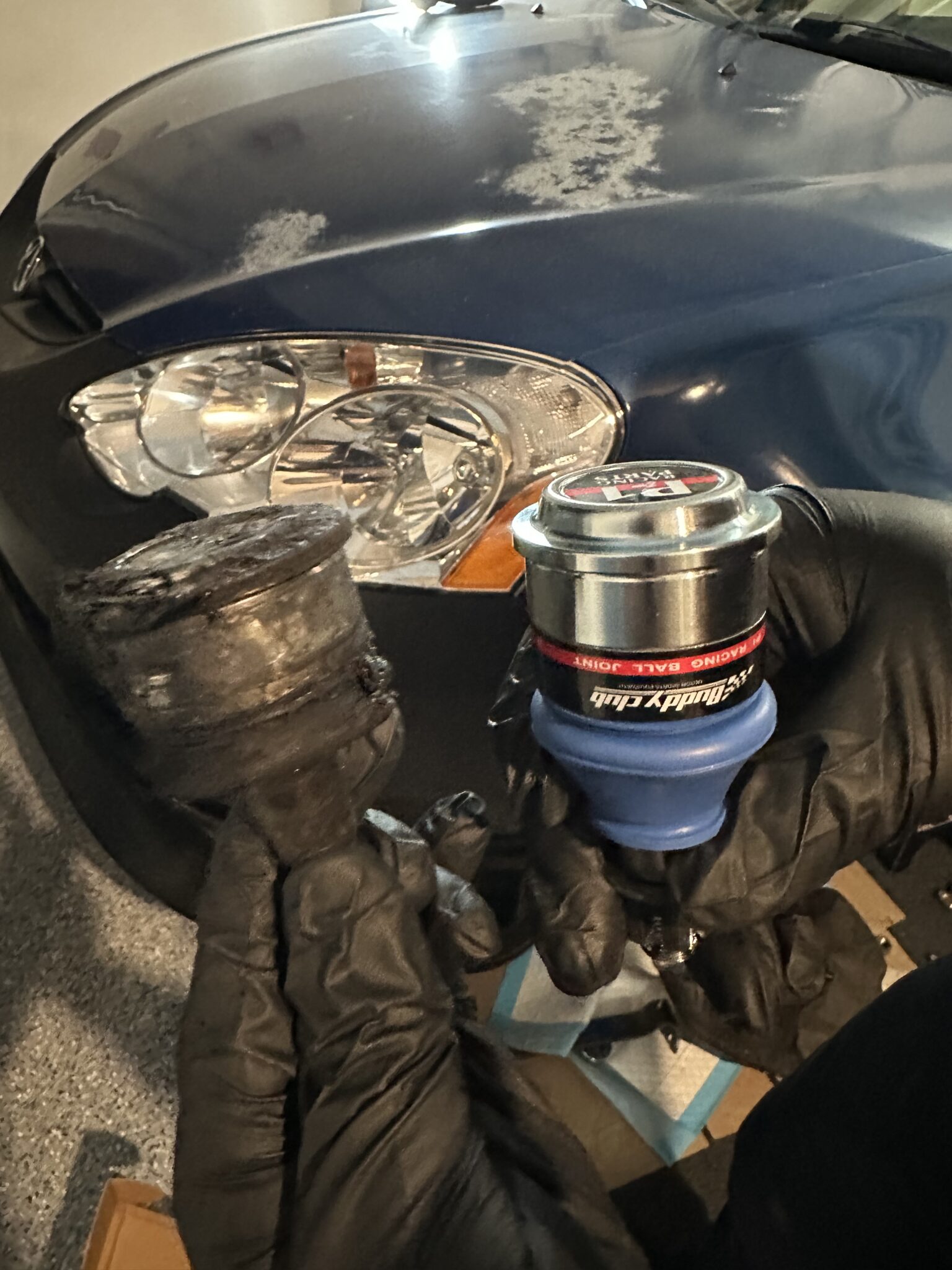 Removing torn ball joints & installing Buddy Club P1 Roll Center ball ...